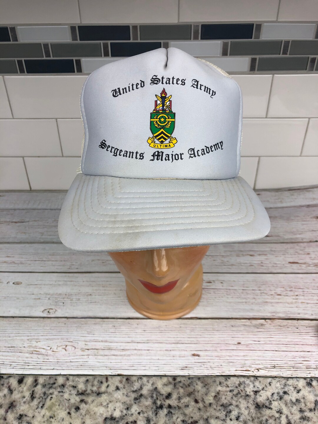 Vintage United States Army Sergeants Major Academy Cap Hat ~ Adult ...