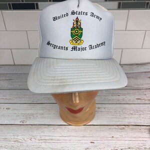 Vintage United States Army Sergeants Major Academy Cap Hat Adult ...