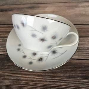 Vintage Creative Platinum Starburst Teacup and Saucer ~ Made in Japan ...