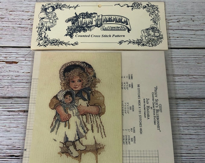 Jan Hagara Counted Cross Stitch Pattern ~ Peggy Sue’s Bluebonnet 1993 ...