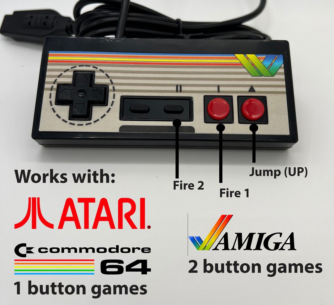 Amiga Controller Gamepad Commodore 64 Atari Control Pad Power Stick 3 ...