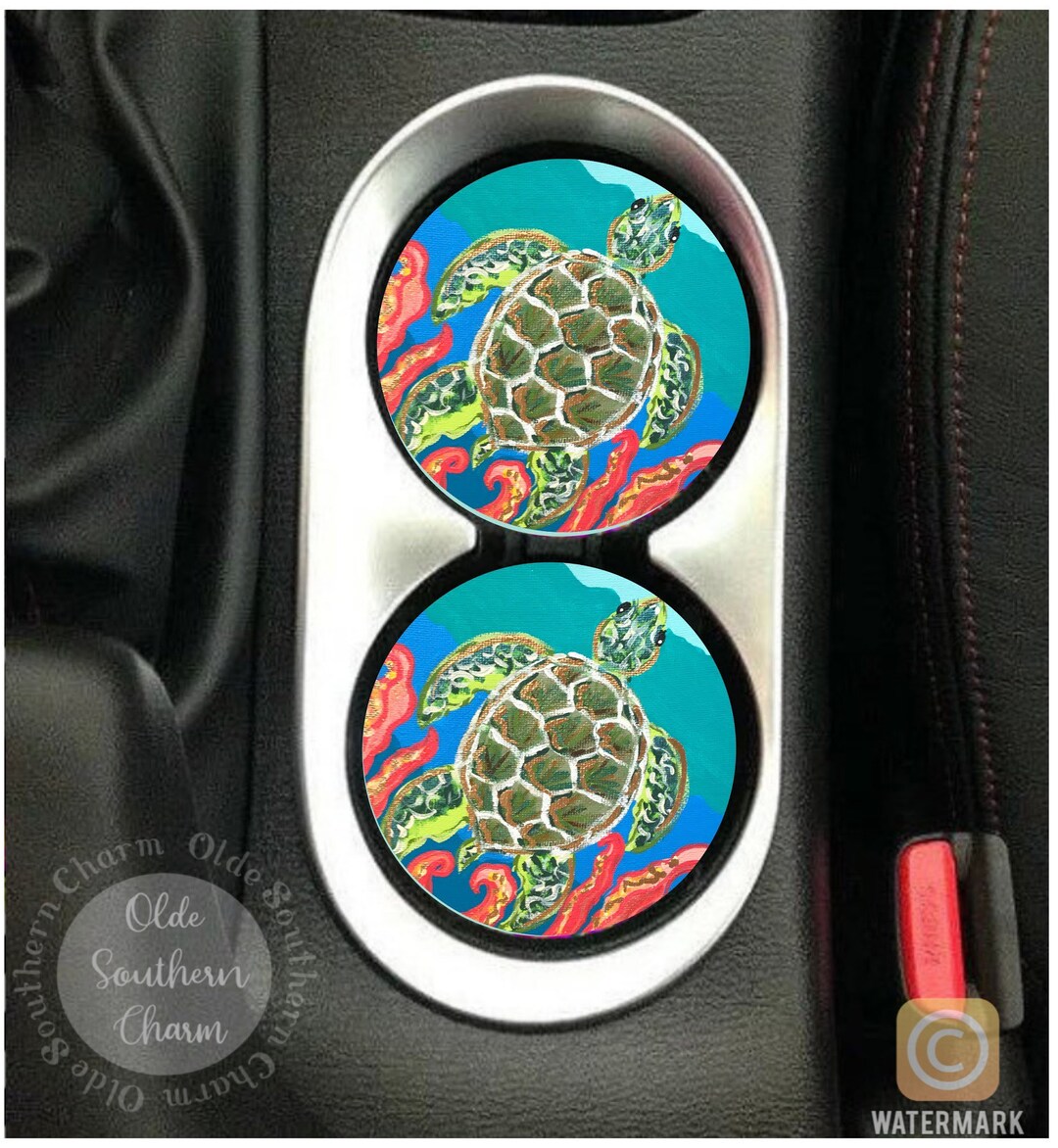 Save the Sea Turtles Car Coasters - Etsy