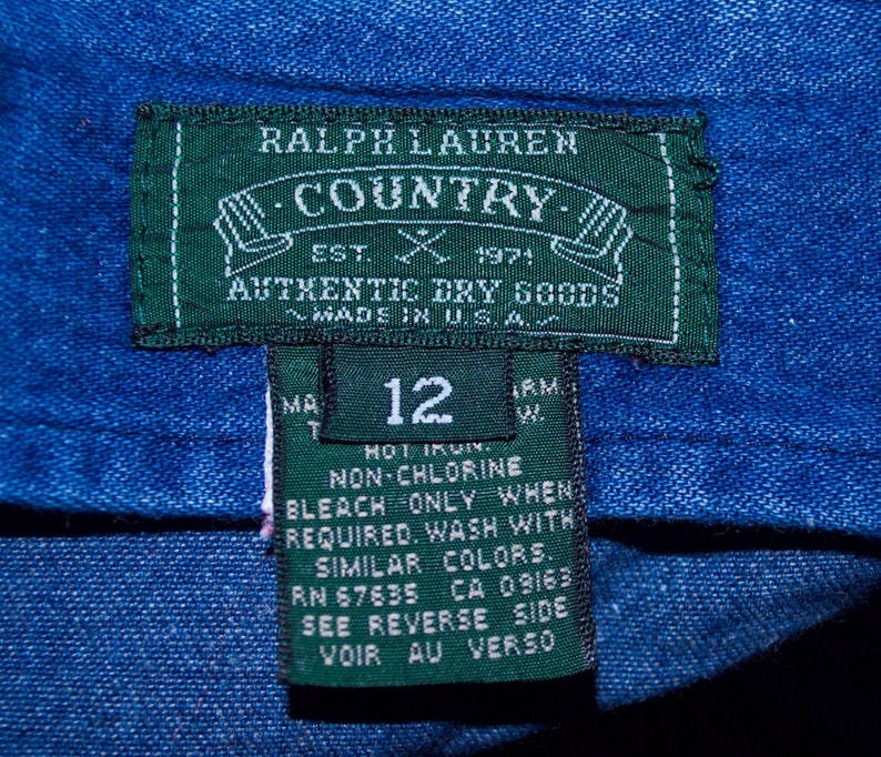 Ralph Lauren Country Authentic Dry Goods Supply Union Made Denim Maxi ...