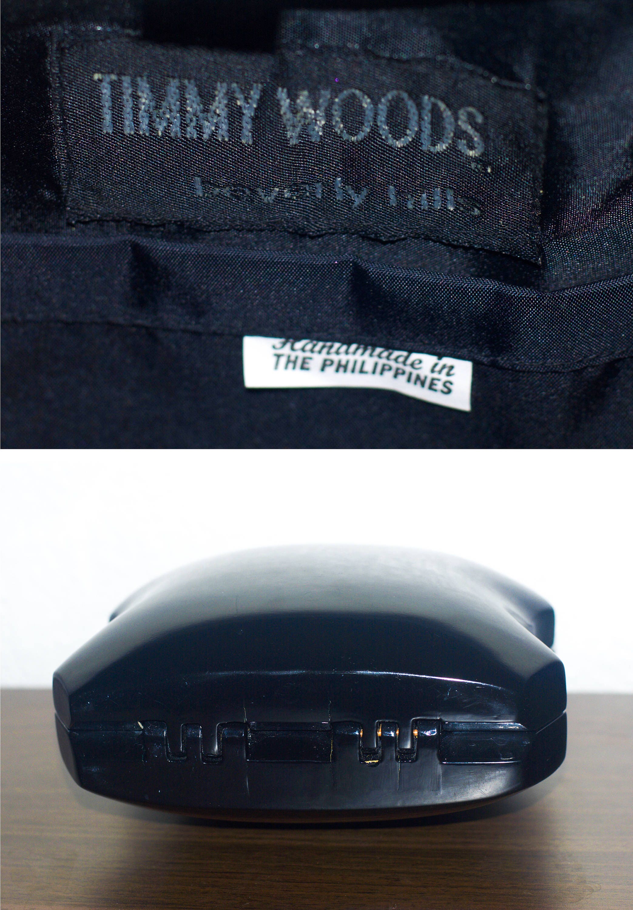 Rare Timmy Woods Handcrafted Wooden Black Handbag. - Etsy