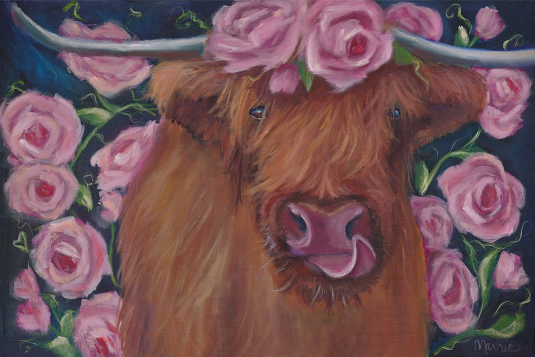 Rosey, Cow Art, Cow Painting, Animal Landscape, Oil Painting, Cow and ...