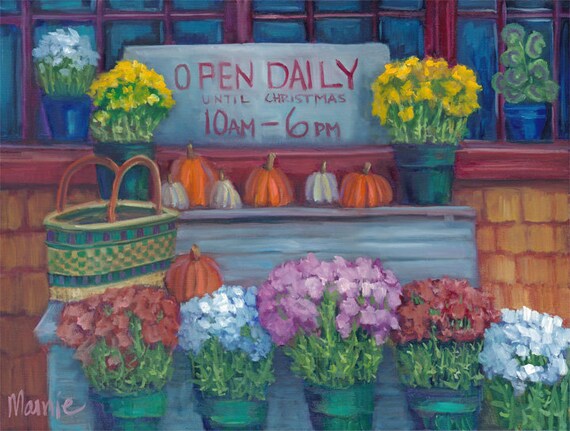 Lapsley Market Original Art Oil Painting Fall Art | Etsy