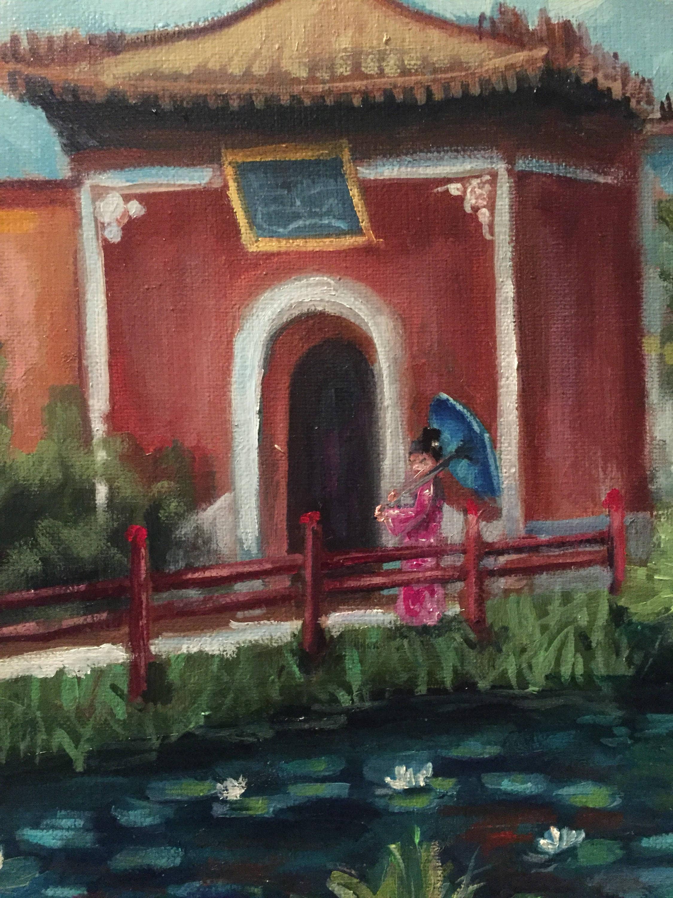 Home & Living epcot painting China Pavilion disneyworld landscape ...