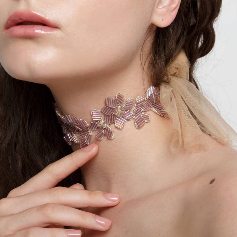 Embroidered Choker - Etsy