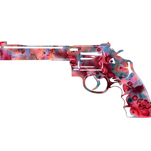 Revolver Print Set Revolver Silhouette Art Red Revolver - Etsy