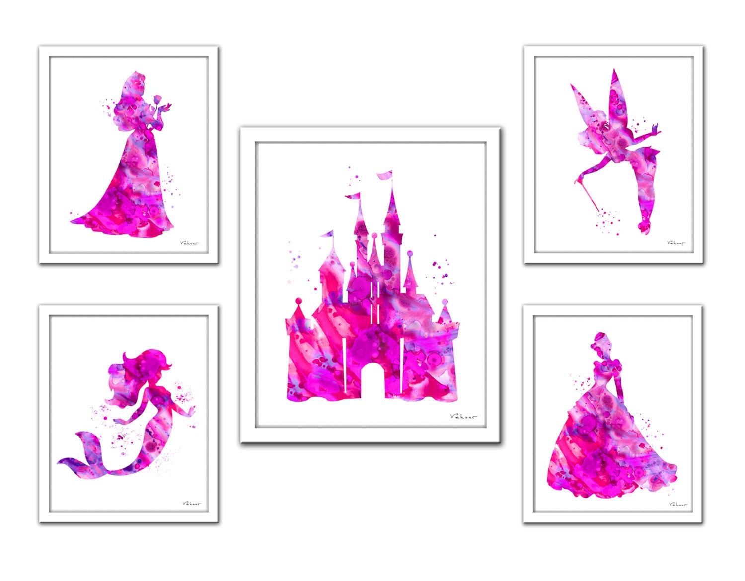 Pink Princess print Disney princess princess set Princess | Etsy