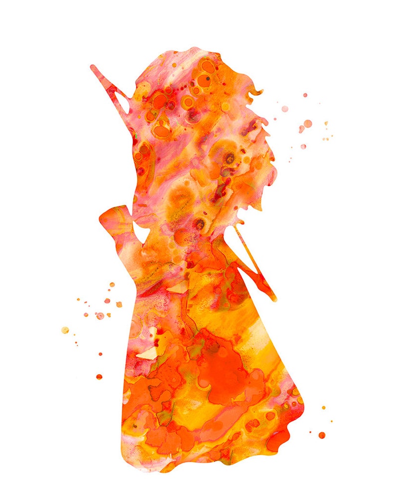 Orange Merida Brave art print orange Merida print Disney | Etsy