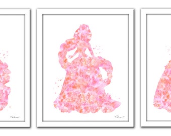 Pink Princess art Disney princess print light pink princess