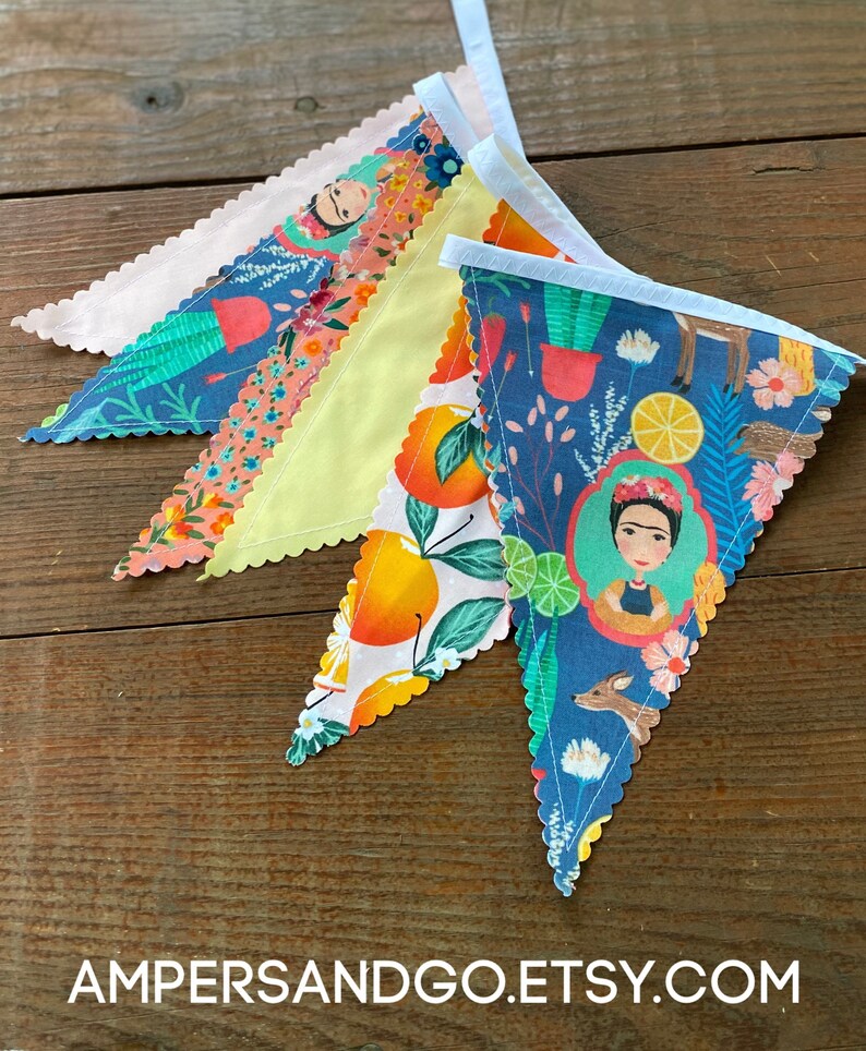 Frida Banner Fruit Floral Frida Pennant Dorm Room Decor Fabric | Etsy