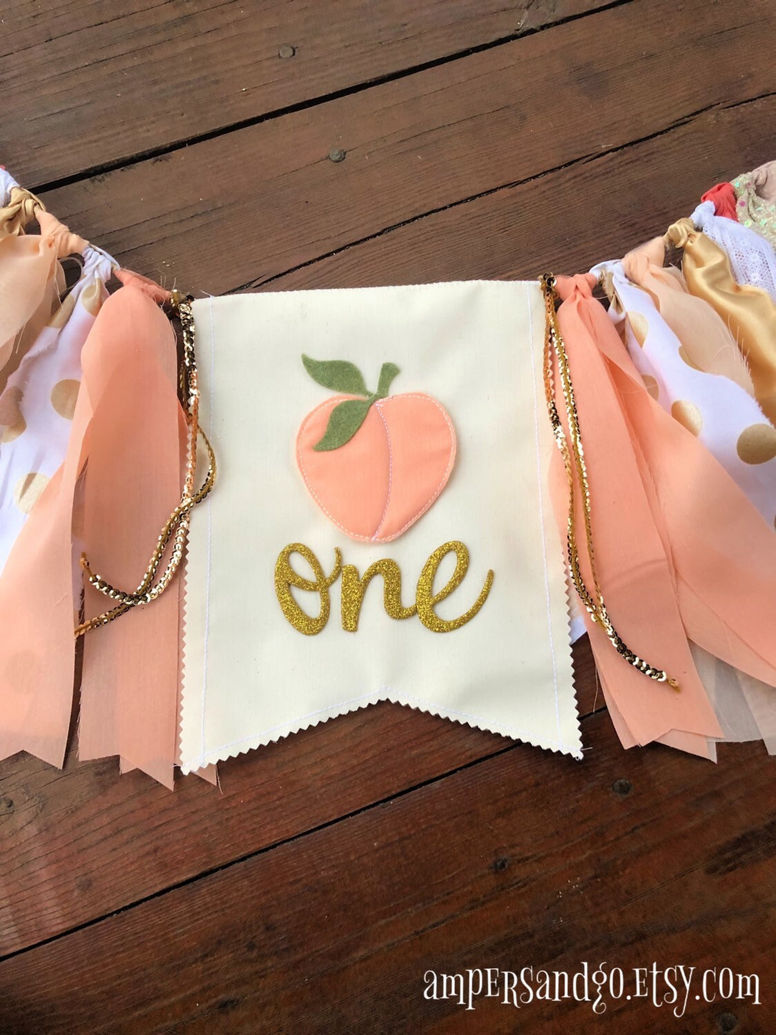 Sweet as a Peach Birthday Banner One Little Peach Highchair - Etsy UK