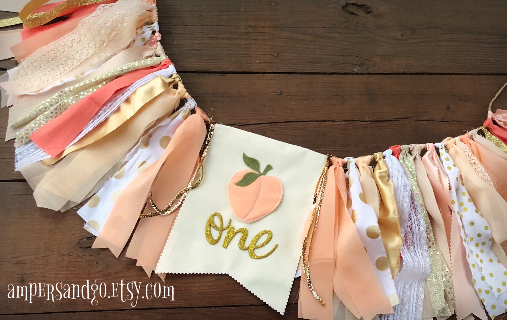 Sweet as a Peach Birthday Banner One Little Peach Highchair - Etsy UK