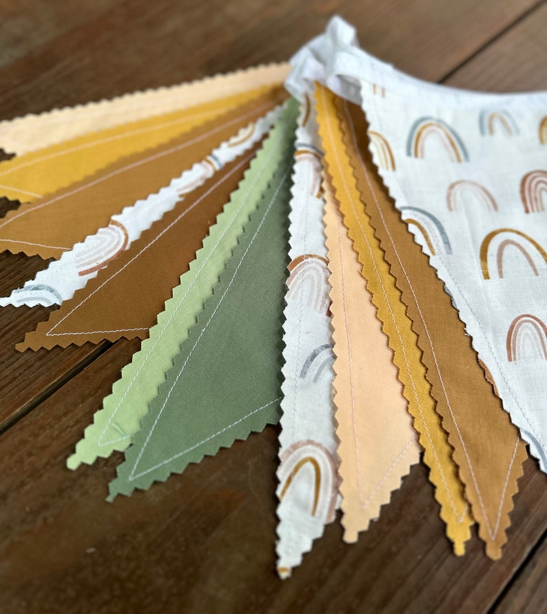 Boho Rainbow Pennant Banner: Neutral Party Decor - Etsy