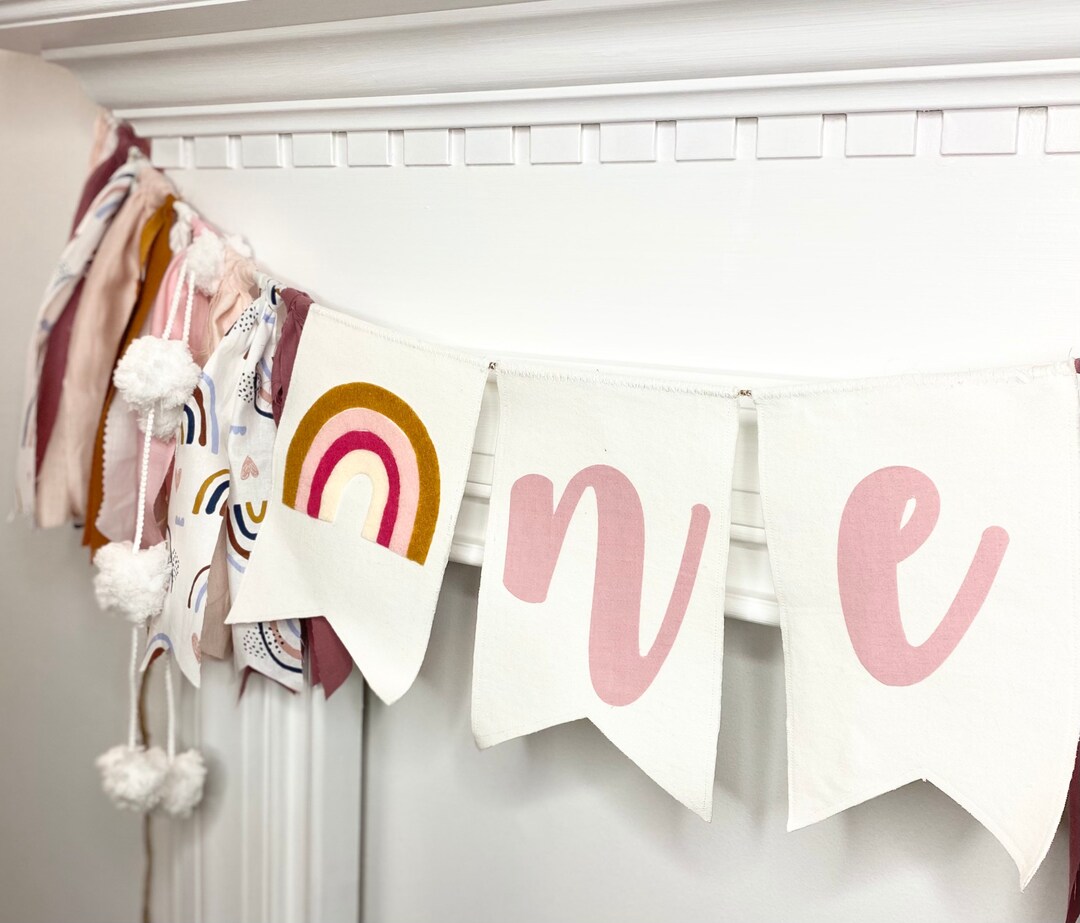 Boho Rainbow 'one' Banner: First Birthday Highchair Decor - Etsy
