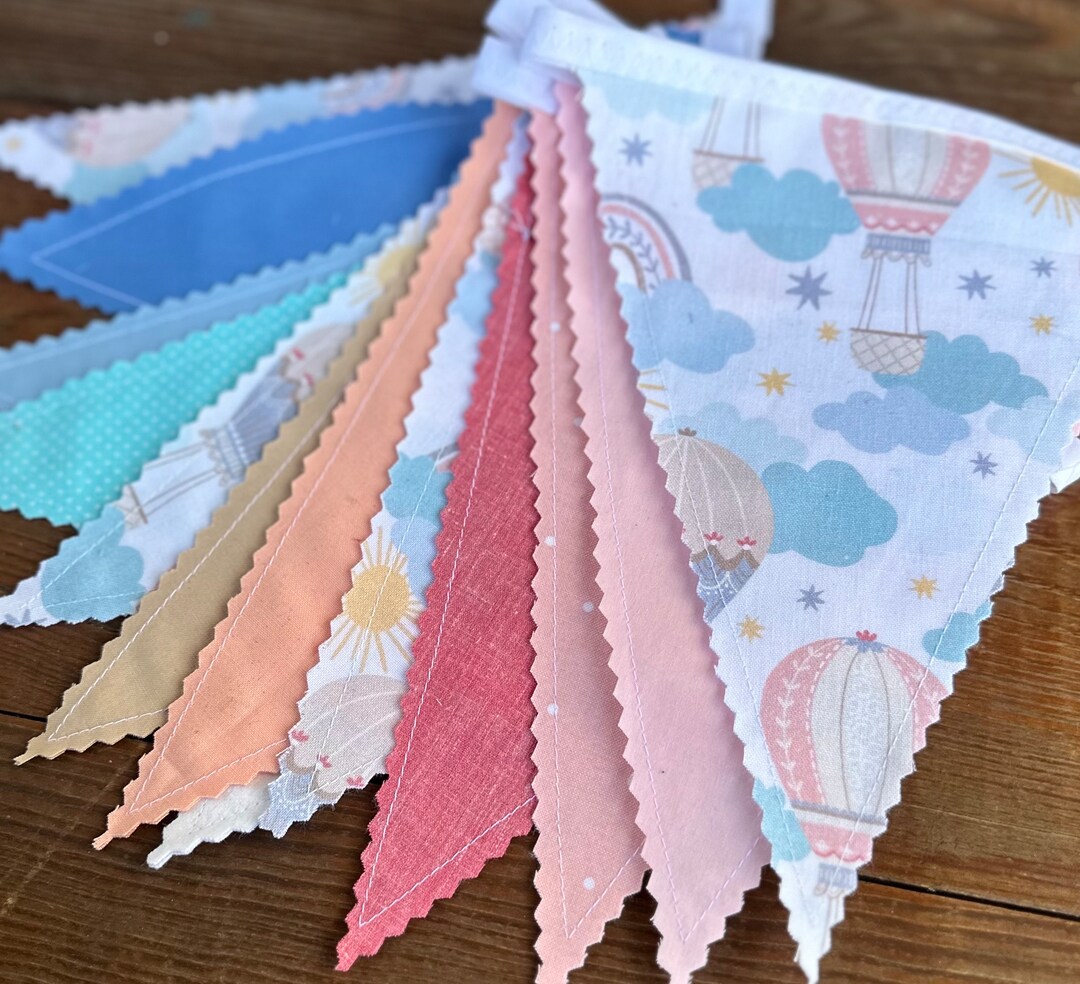Hot Air Balloon Bunting Pastel Balloon Banner Fabric Bunting the ...