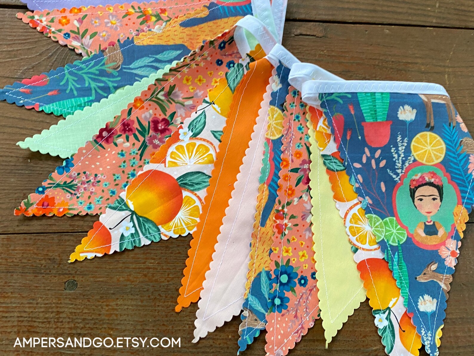 Frida Banner Fruit Floral Frida Pennant Dorm Room Decor Fabric | Etsy