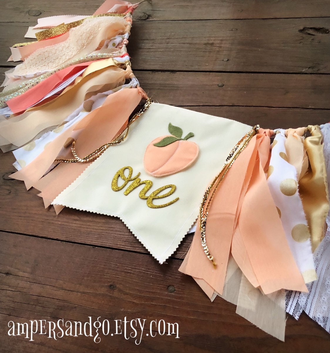 Sweet as a Peach Birthday Banner One Little Peach Highchair - Etsy UK