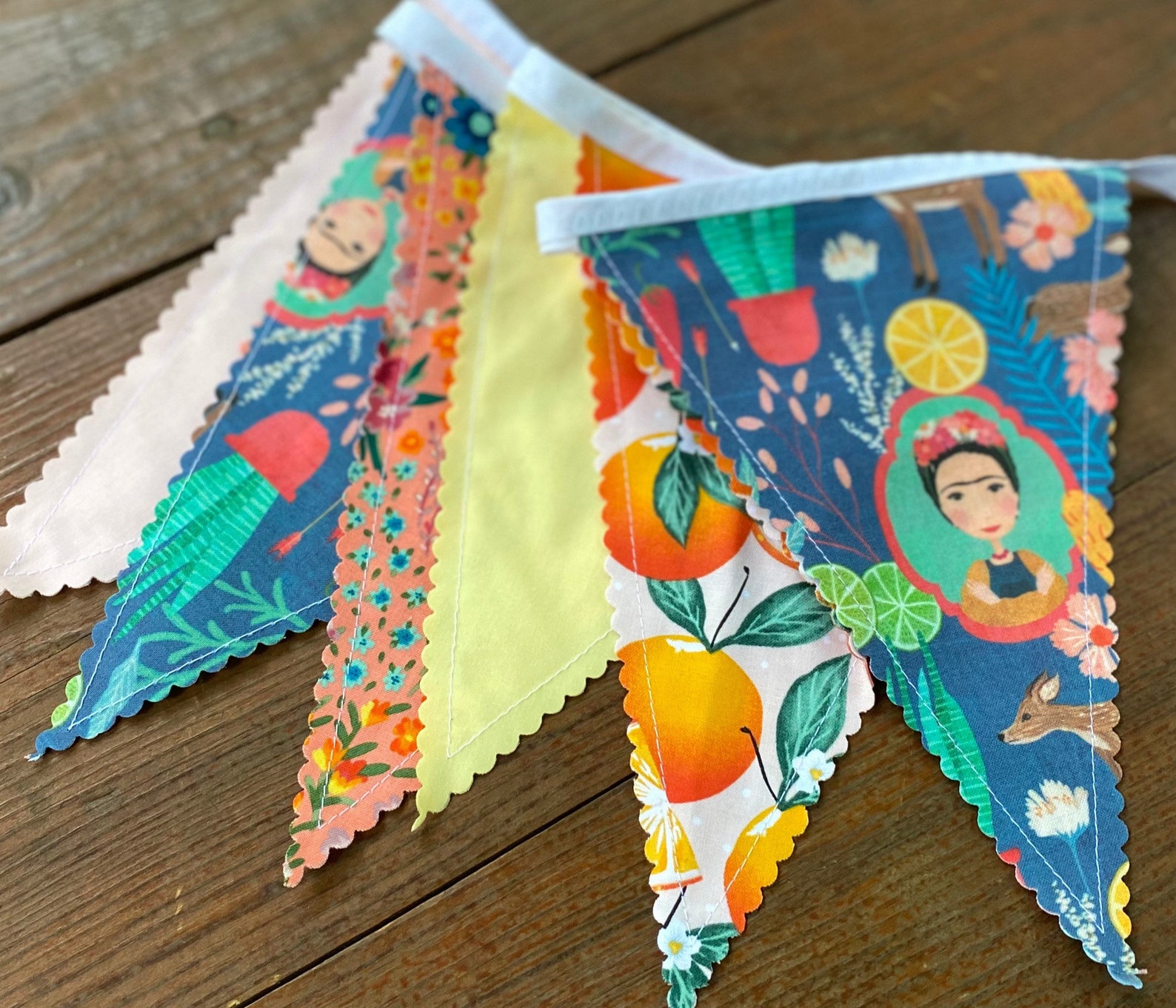 Frida Banner Fruit Floral Frida Pennant Dorm Room Decor Fabric | Etsy