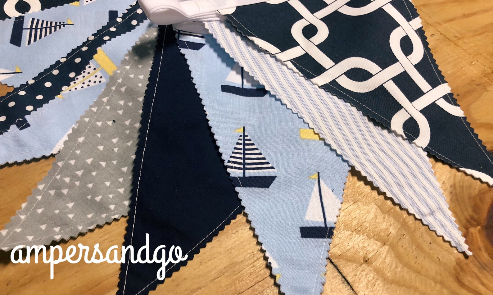 Nautical Fabric Bunting Nautical Nursery Pennant Flag Baby Shower ...