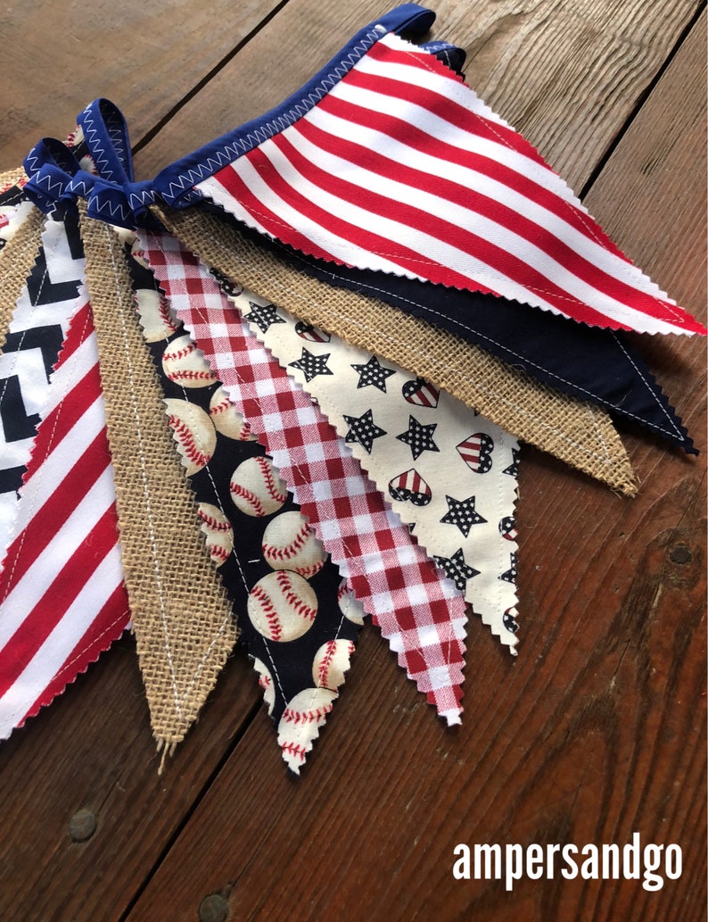 VINTAGE Baseball Banner Baseball Fabric Bunting Flags Pennants - Etsy