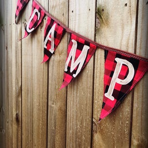Custom Camp Banner, Vintage Camp Party, Happy Camper Lumberjack Party ...