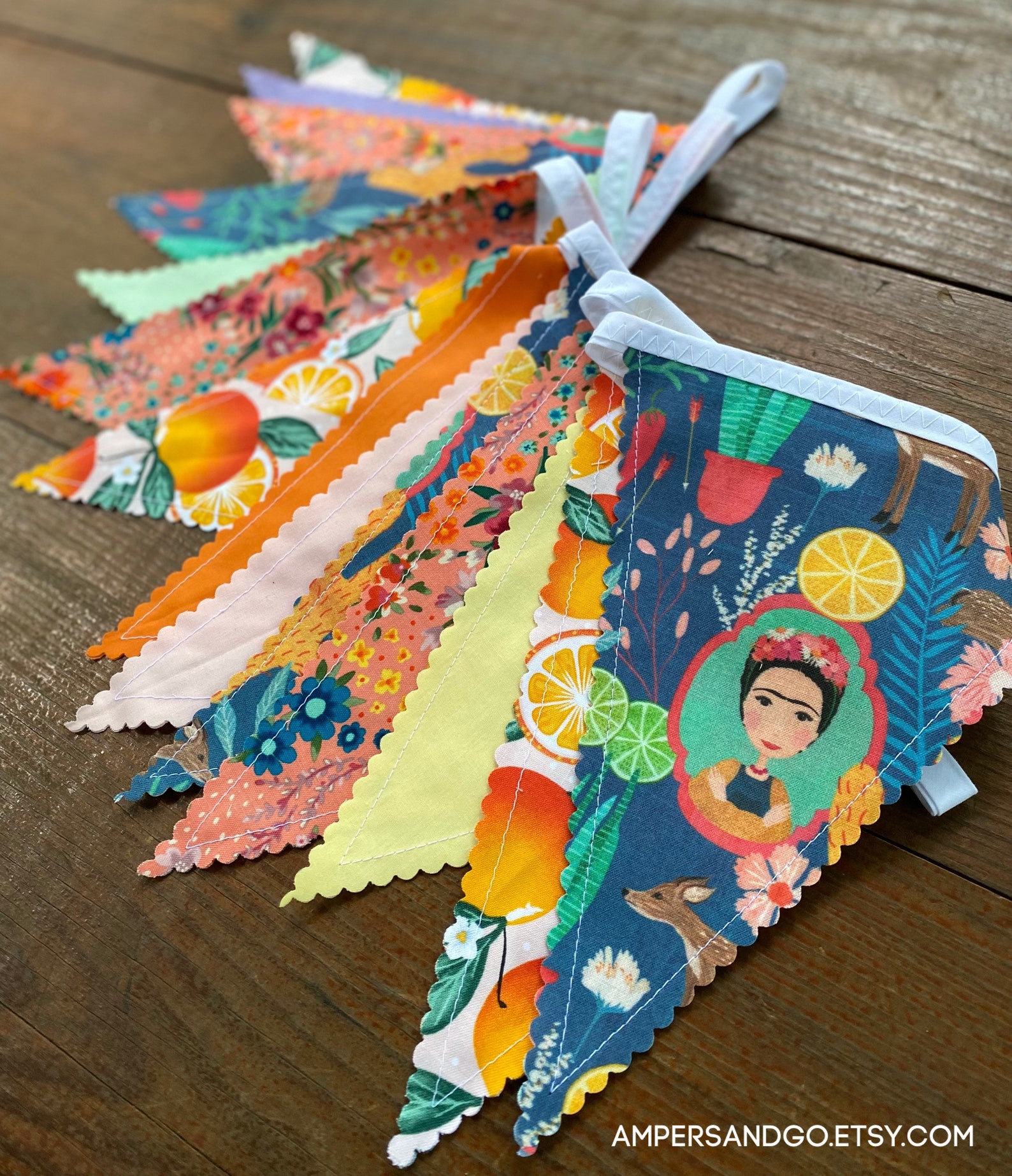 Frida Banner Fruit Floral Frida Pennant Dorm Room Decor Fabric | Etsy