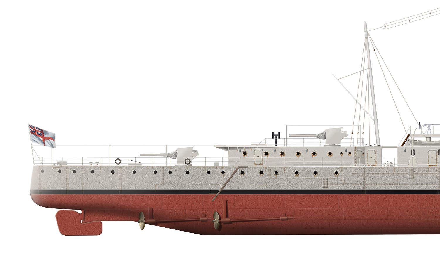 HMS Caroline 1914 Light Cruiser Profile Artwork A4/A5 Glossy Print ...