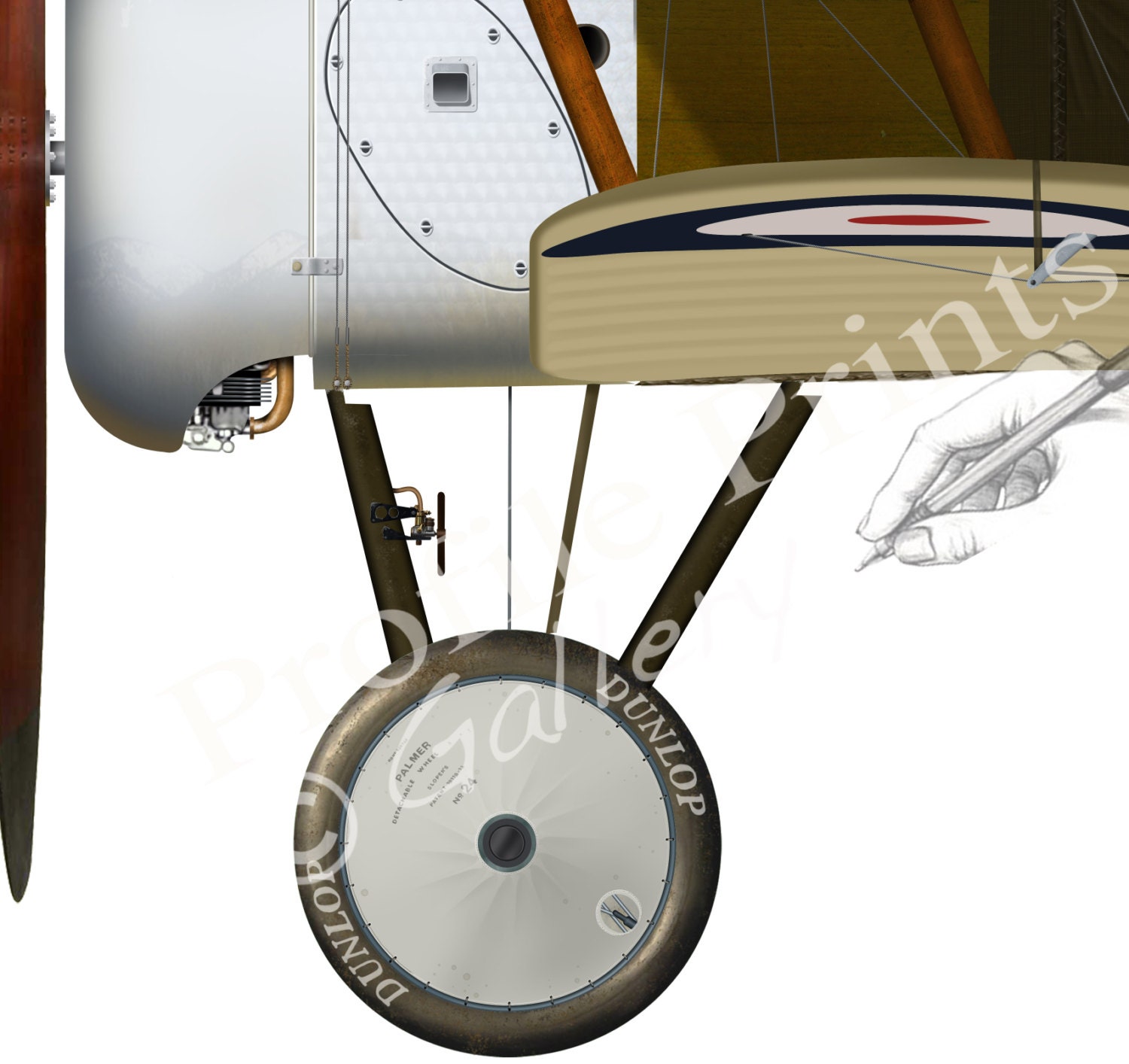 Sopwith Camel 1917 Vintage Aircraft Profile Artwork, A3 Glossy Print of ...