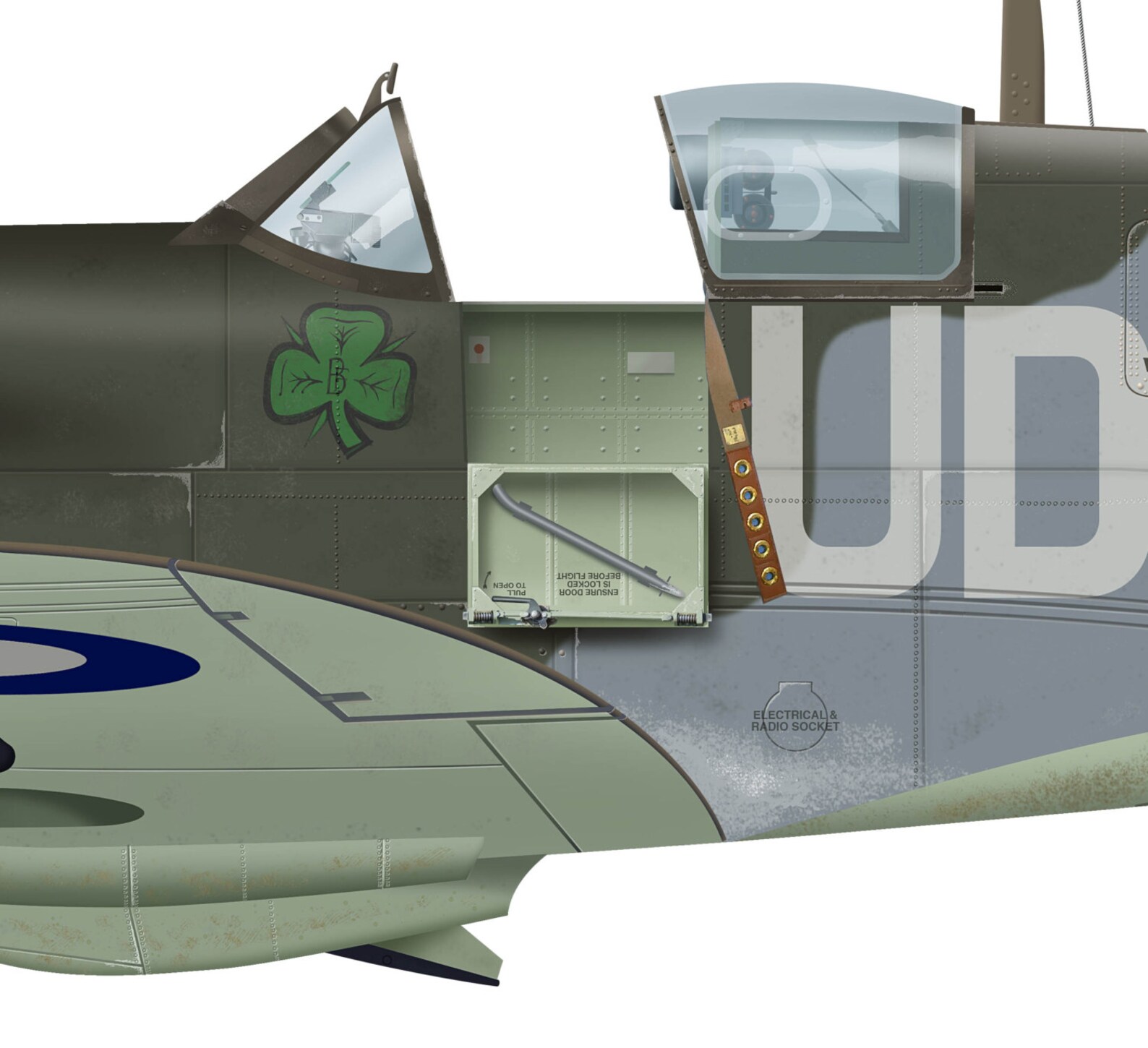 Supermarine Spitfire 1941 Vintage Aircraft Paddy Finucane Profile ...