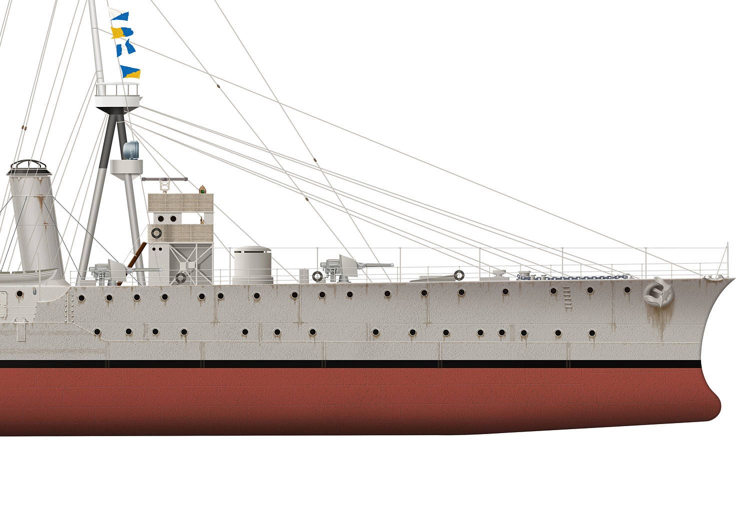 HMS Caroline 1914 Light Cruiser Profile Artwork A4/A5 Glossy Print ...