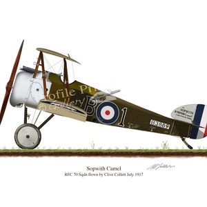 Sopwith Camel 1917 Vintage Aircraft Profile Artwork, A5 / A4 Glossy ...