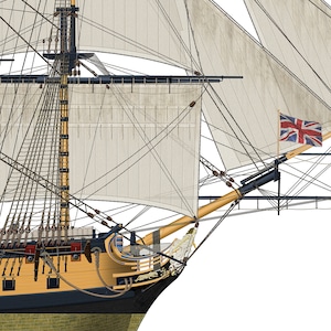 HMS Leopard Warship Print: 1790 Royal Navy Profile Artwork (A5/A4) - Etsy