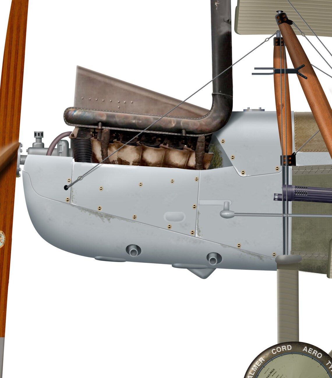 RE8 Vintage Aircraft Profile Artwork, A3 Glossy Print of First World ...