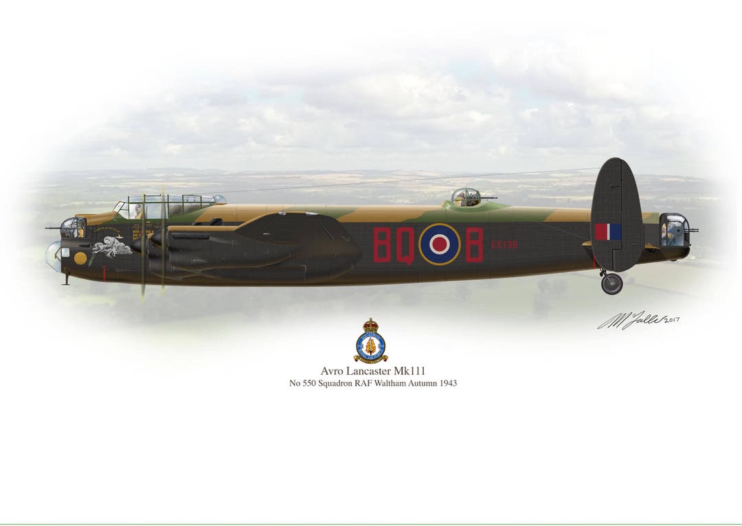Avro Lancaster Mk III Print: 1943 WWII Aircraft Profile (A5/A4) - Etsy