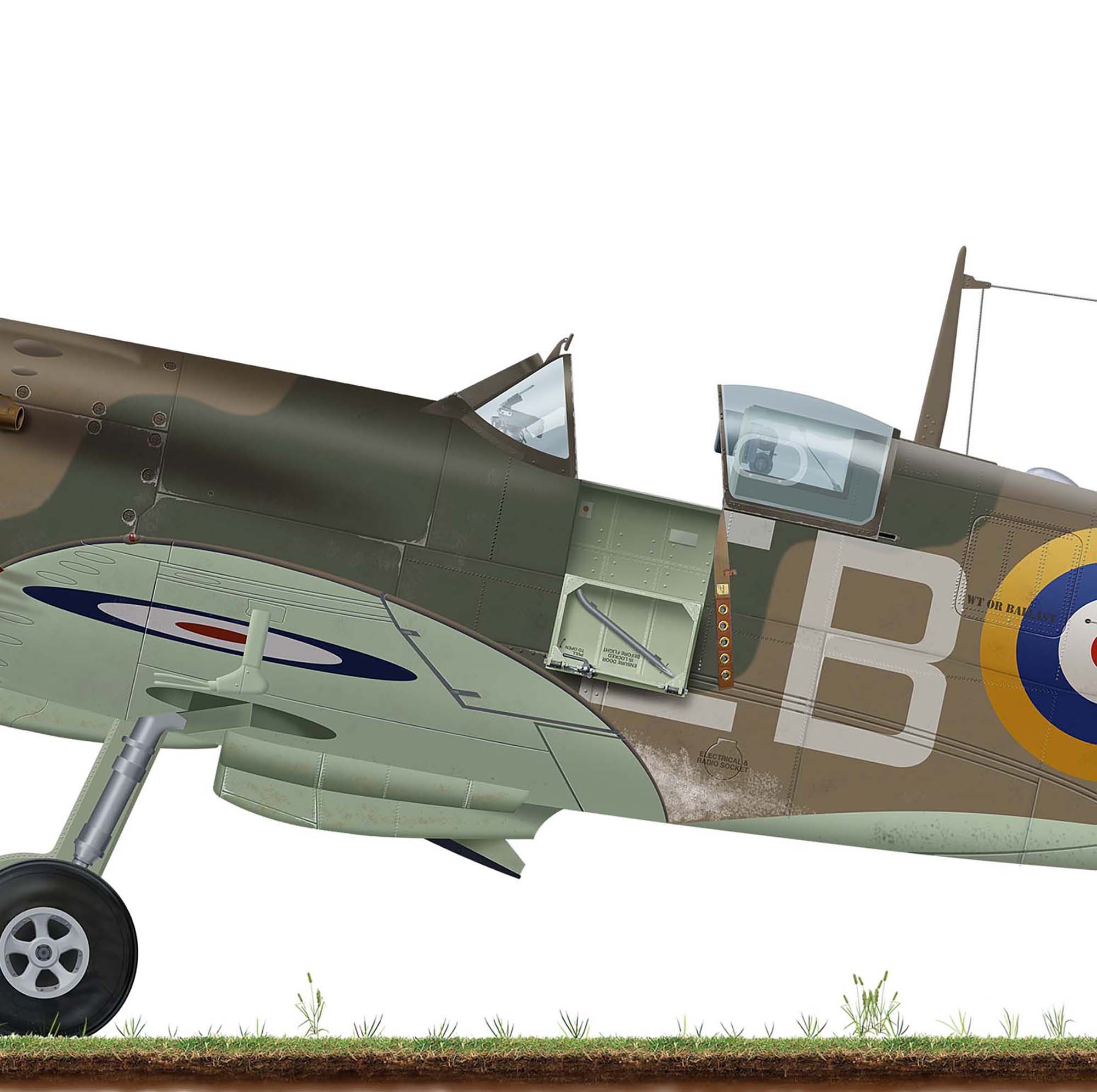 Supermarine Spitfire Vintage Aircraft 1940 Eric Lock Profile Artwork ...