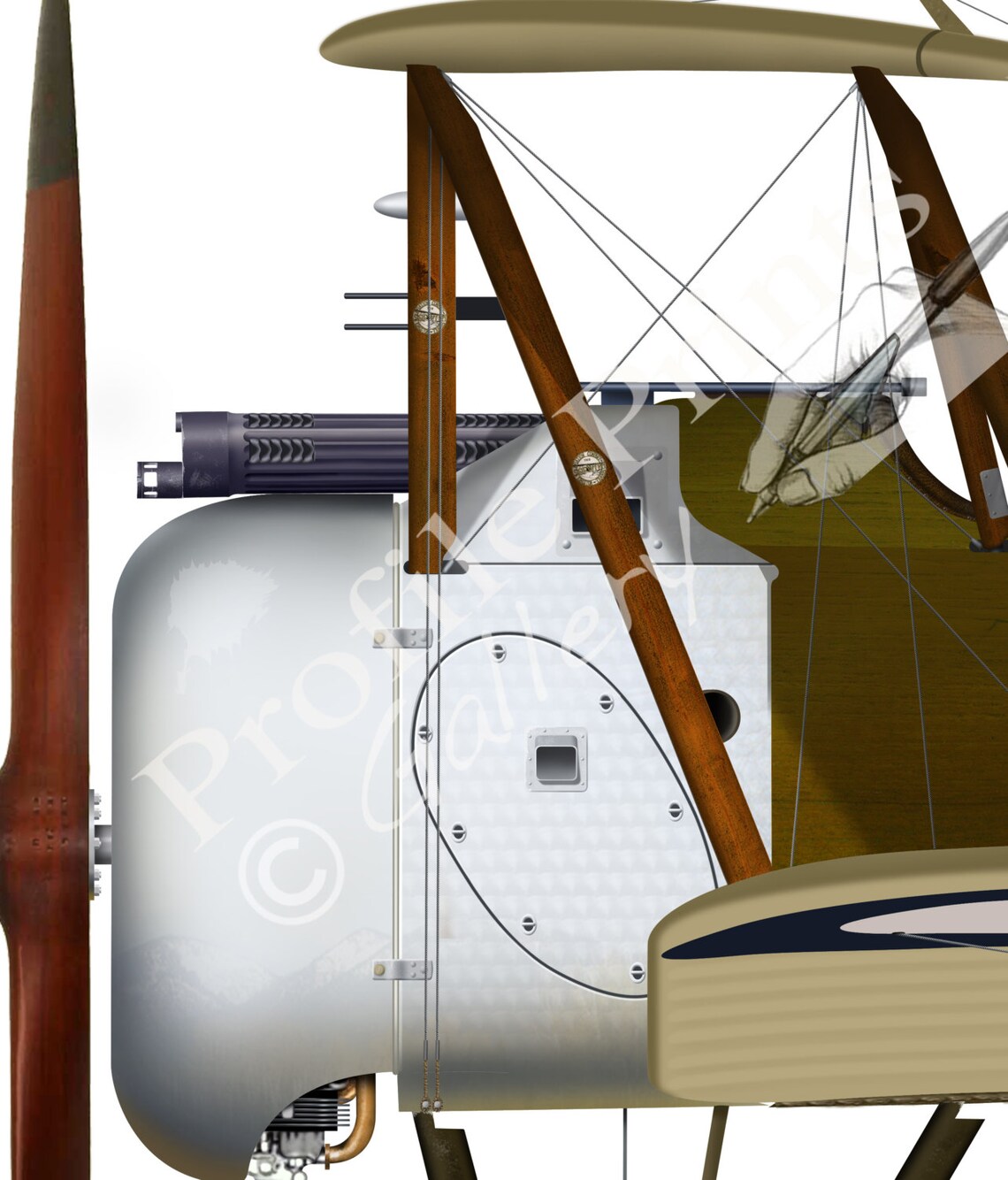 Sopwith Camel 1917 Vintage Aircraft Profile Artwork, A3 Glossy Print of ...