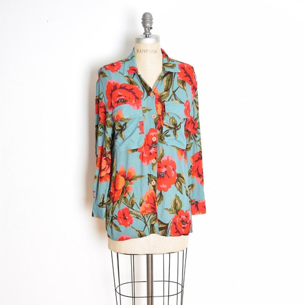 Poppy Print Blouse Etsy