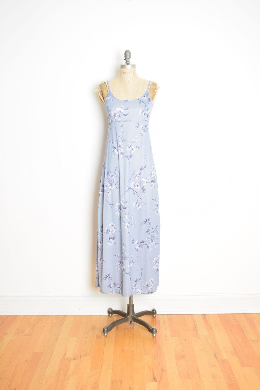 Vintage 90s Slip Dress Floral Print Empire Grunge Waist Long Maxi ...