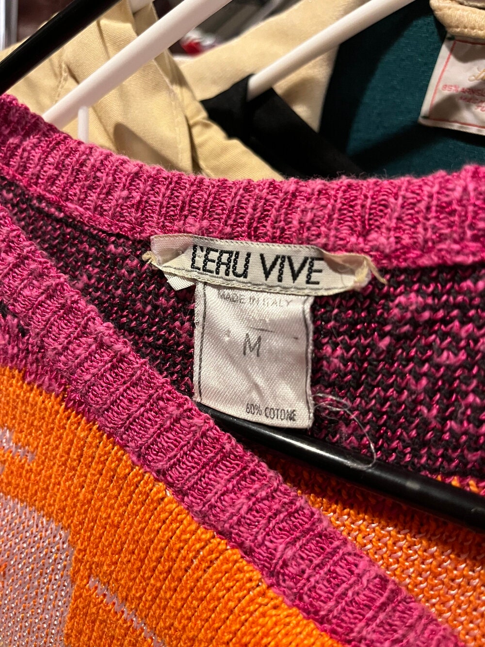 Vintage 80s Sweater Ceau Vive Pink Sunset Ducks Birds Jumper Top Shirt ...