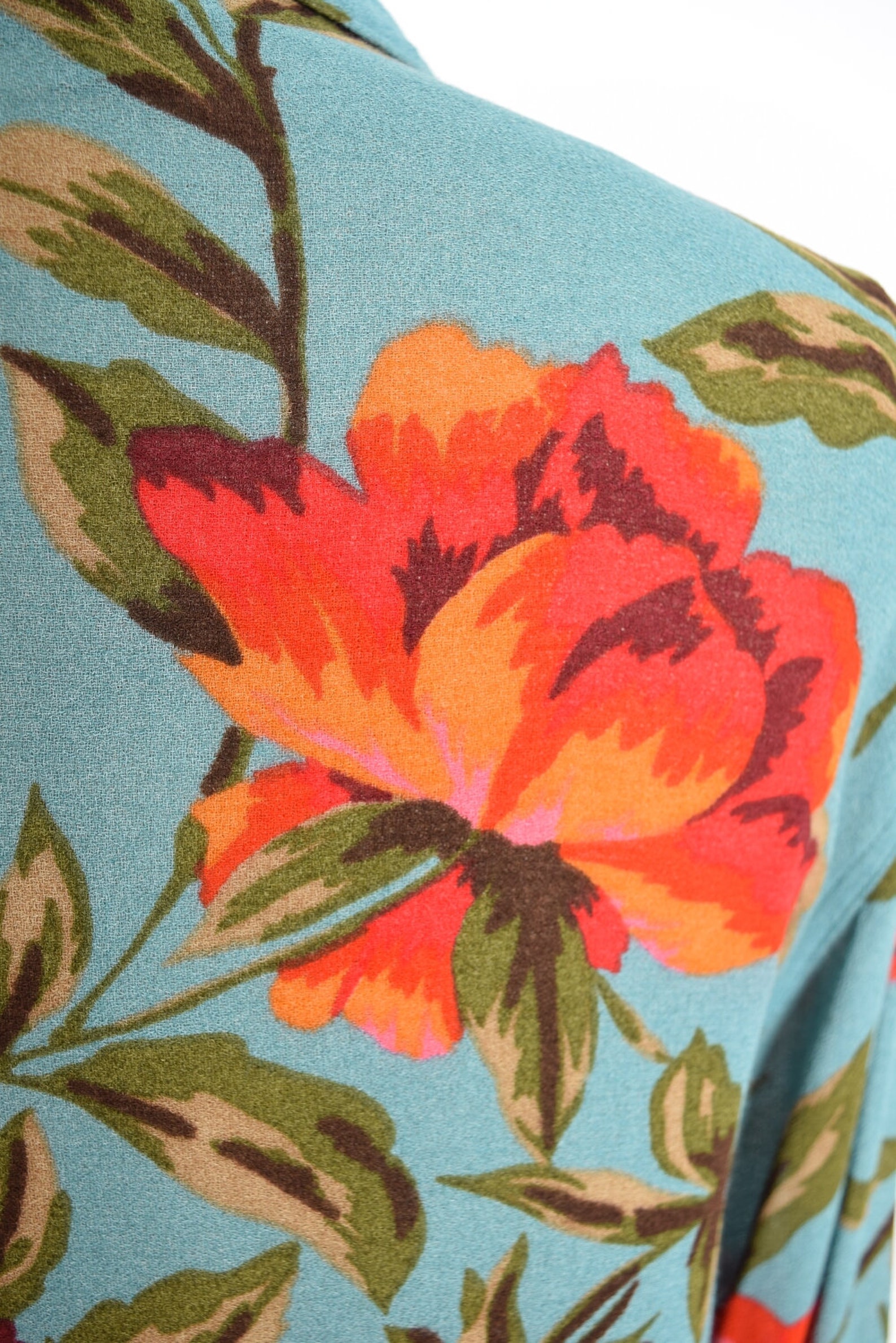 Vintage 90s Top Blue Red Floral POPPIES Poppy Print Blouse | Etsy