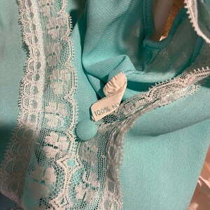 Vintage 70s Lingerie Romper Blue White Lace Teddy Negligee One Piece ...