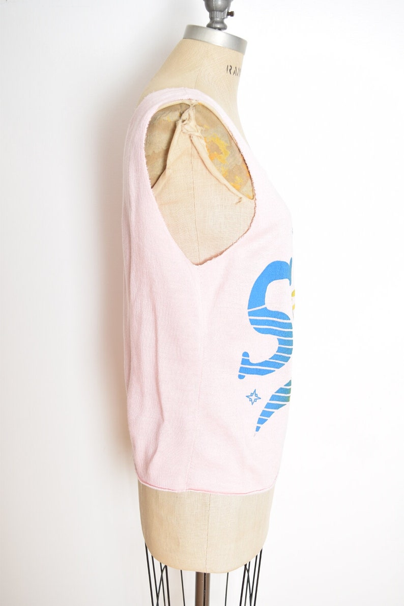 Vintage 80s Top Pink Gradient Puffy Print Sevilla Sweatshirt Tank Top ...