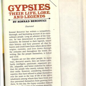 GYPSIES Their Life, Lore, and Legends by Konrad Bercovici. 1983 ...