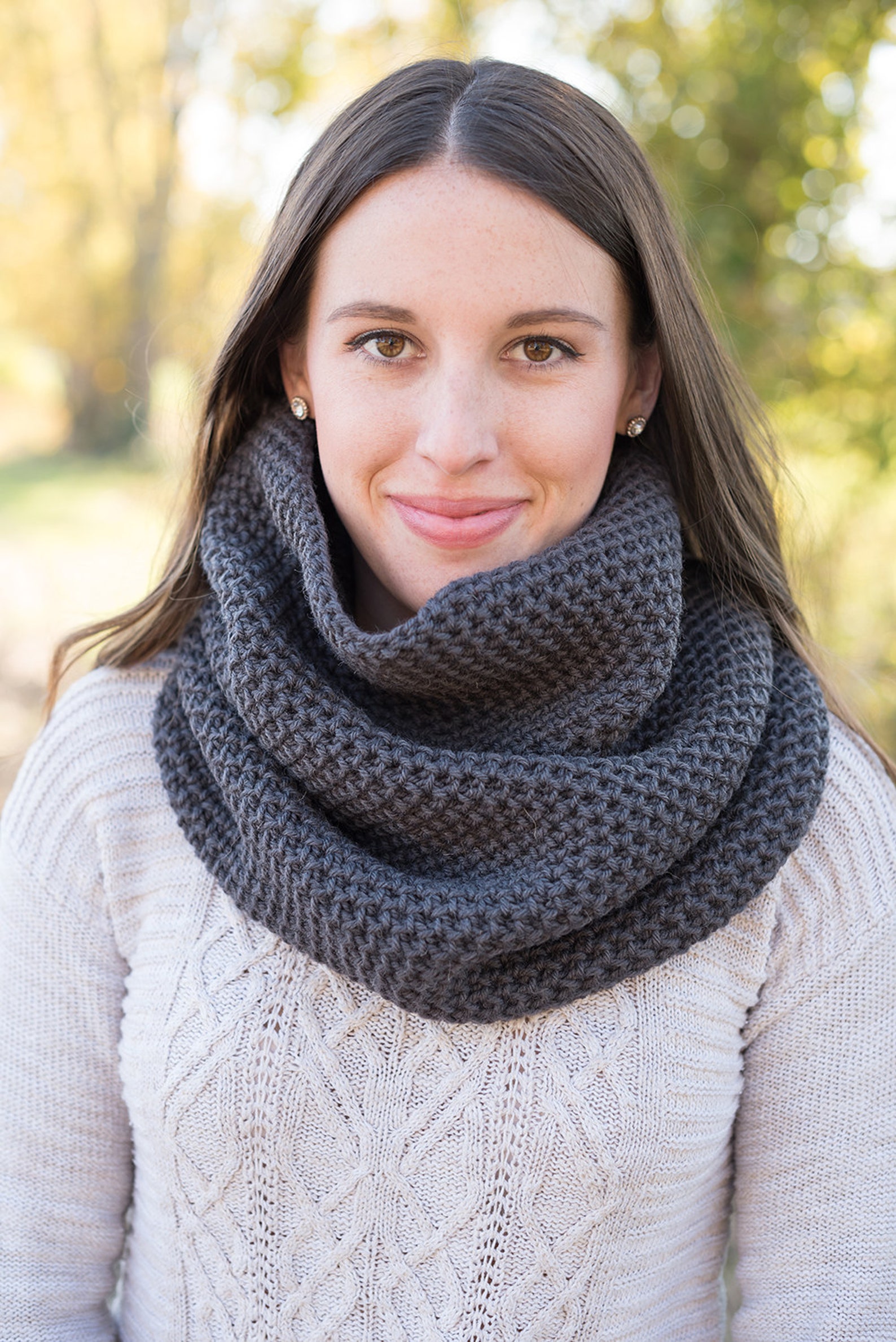 Chunky Knit Wool Cowl Loop Scarf Knit Infinity Scarf Knit - Etsy