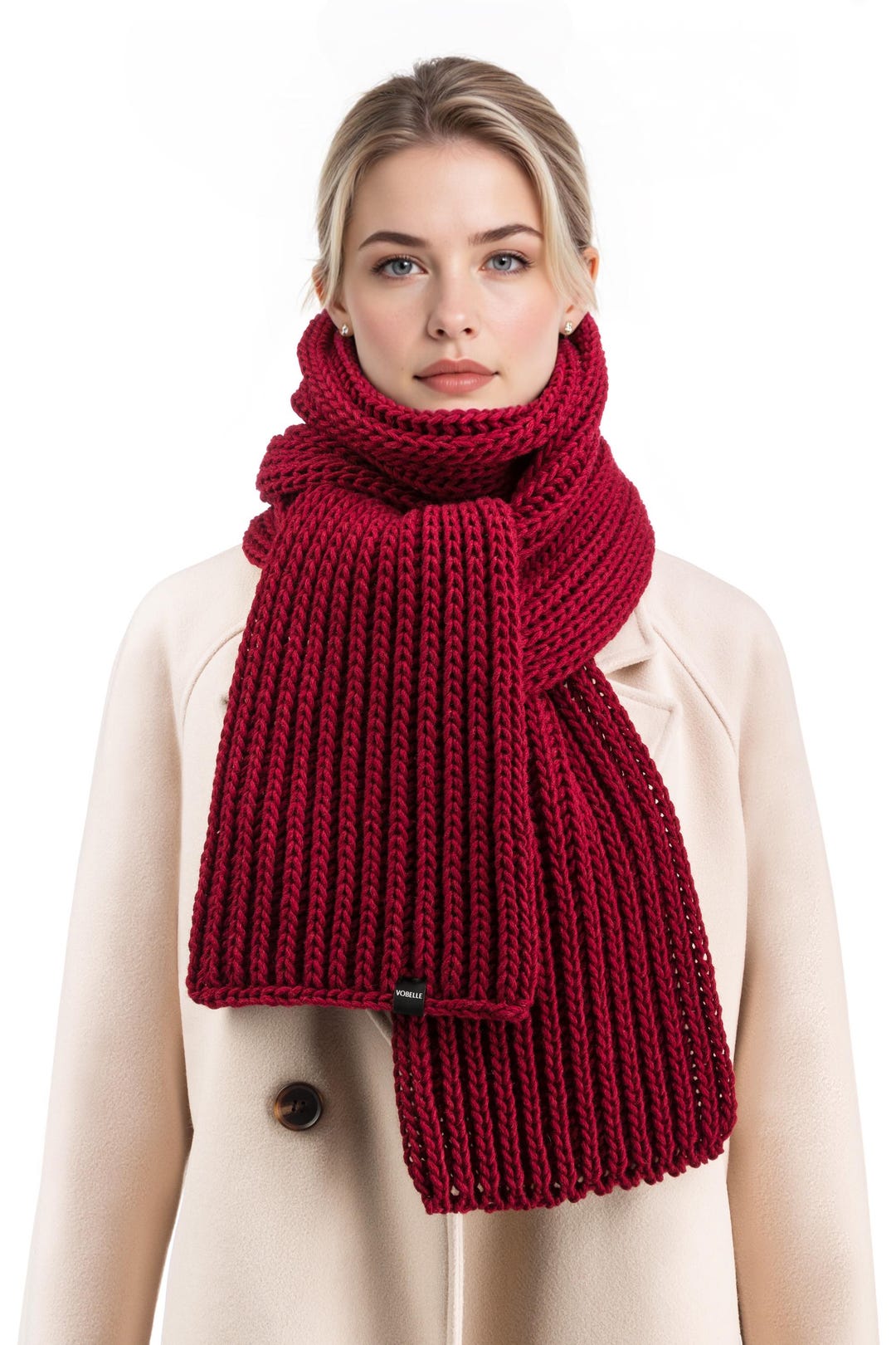 Merino Wool Chunky Knit Rib Scarf - Etsy