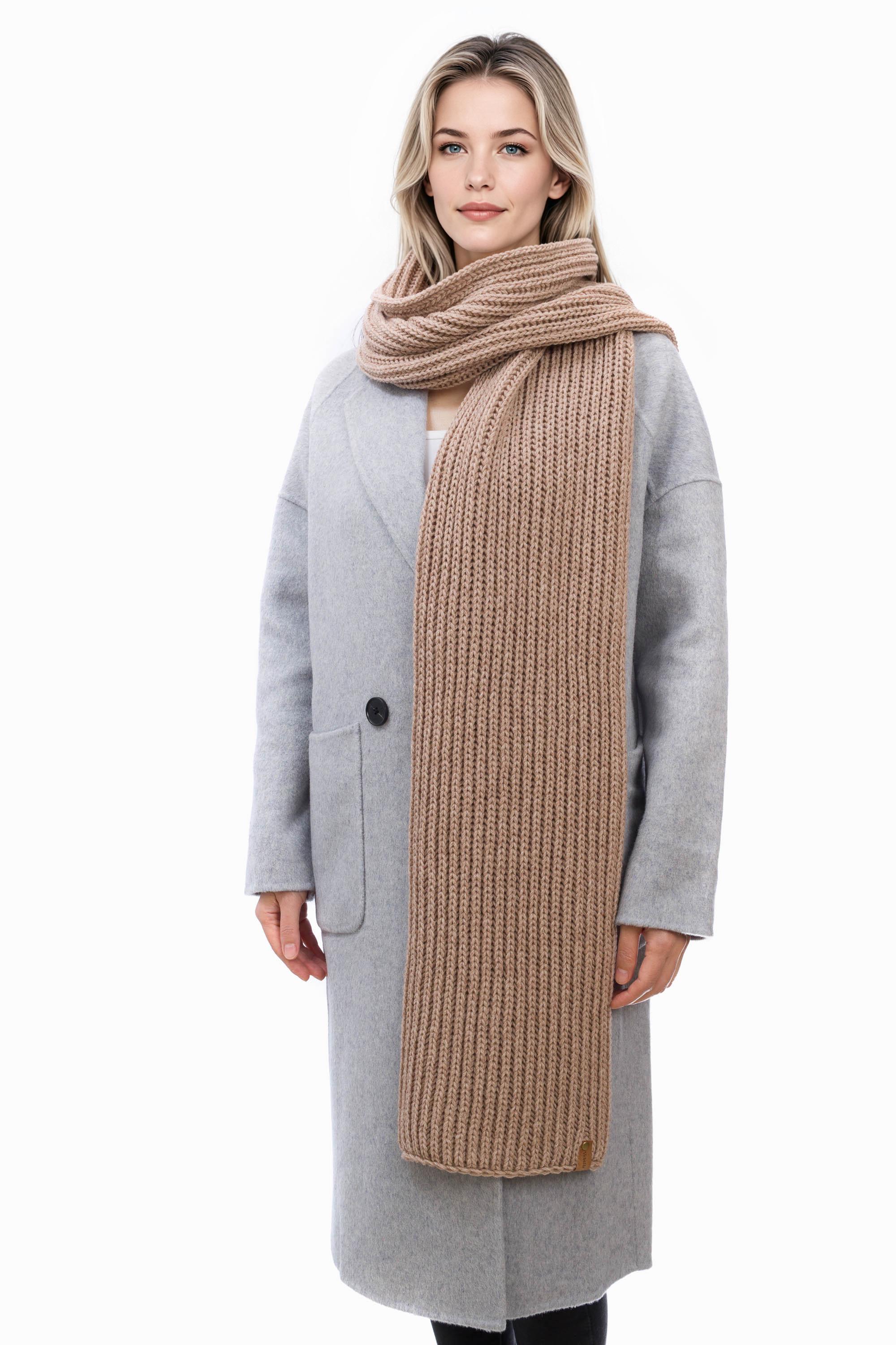 100% Wool Scarf, Handmade Knit Scarf, Extra Long Knit Scarf - Etsy