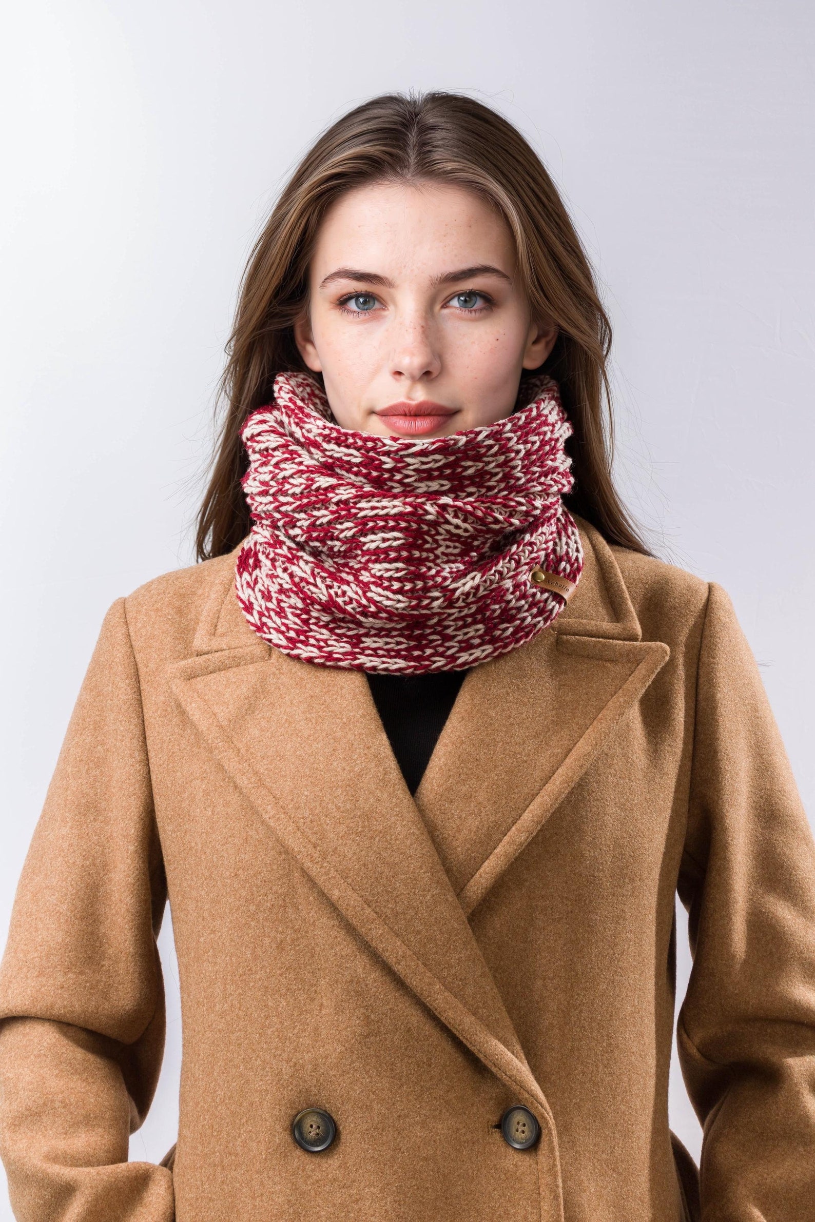 100% Merino Wool Two Tone Knit Cowl Neck Warmer - Etsy